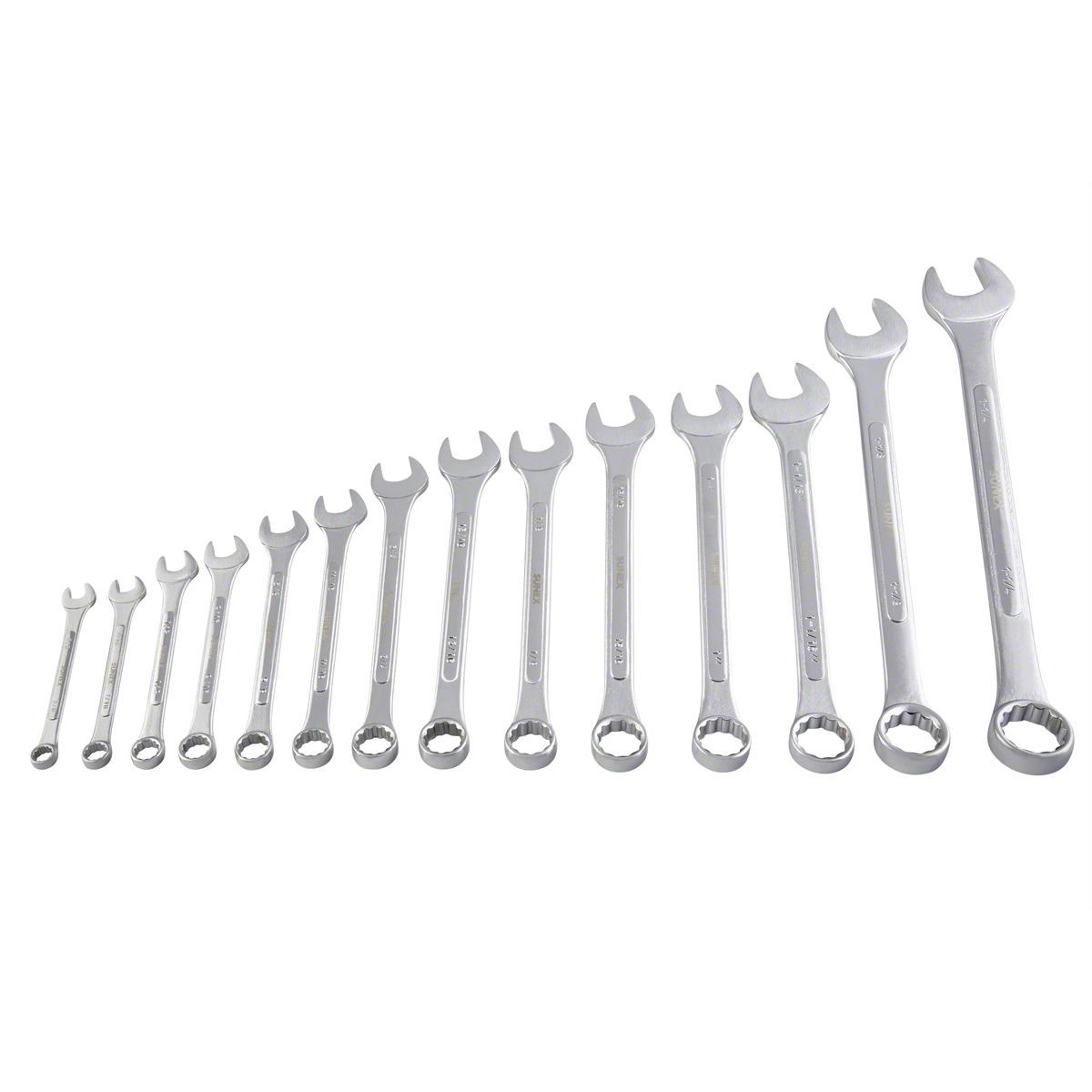 Sunex Universal AM SAE Raised Panel Combination Wrench Set; 14-Piece ...