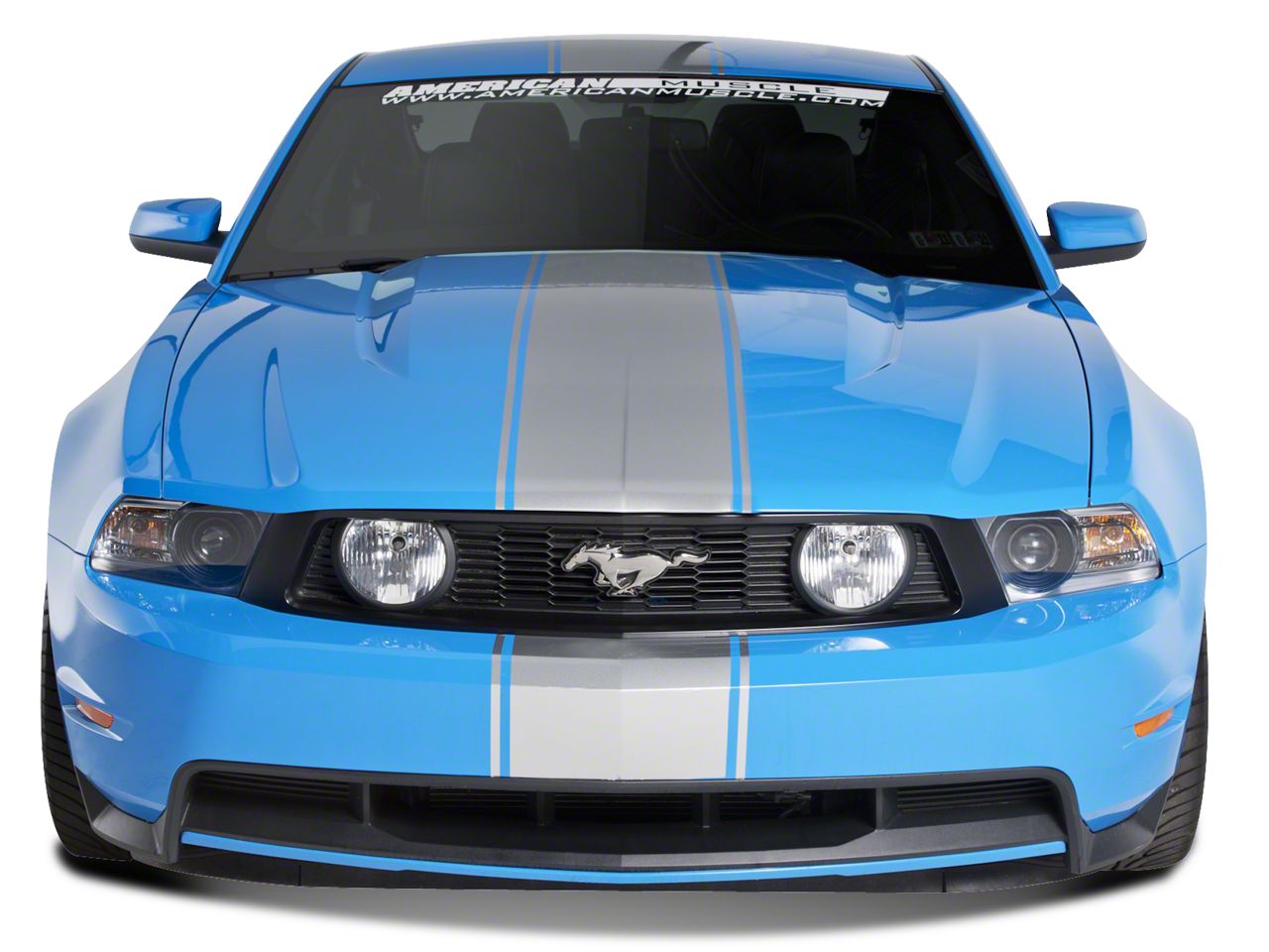 SEC10 Mustang Super Snake Style Stripes; Silver 26157 (79-23 Mustang ...