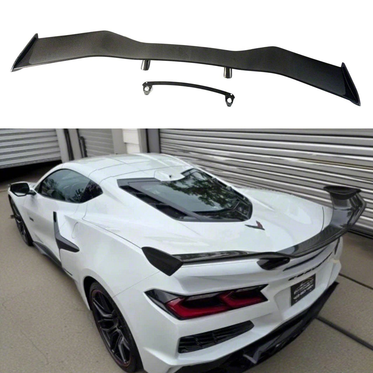 SuperAutoUSA Corvette Rear Wing Spoiler; Carbon Fiber WD09-SP-CF (20-26 ...