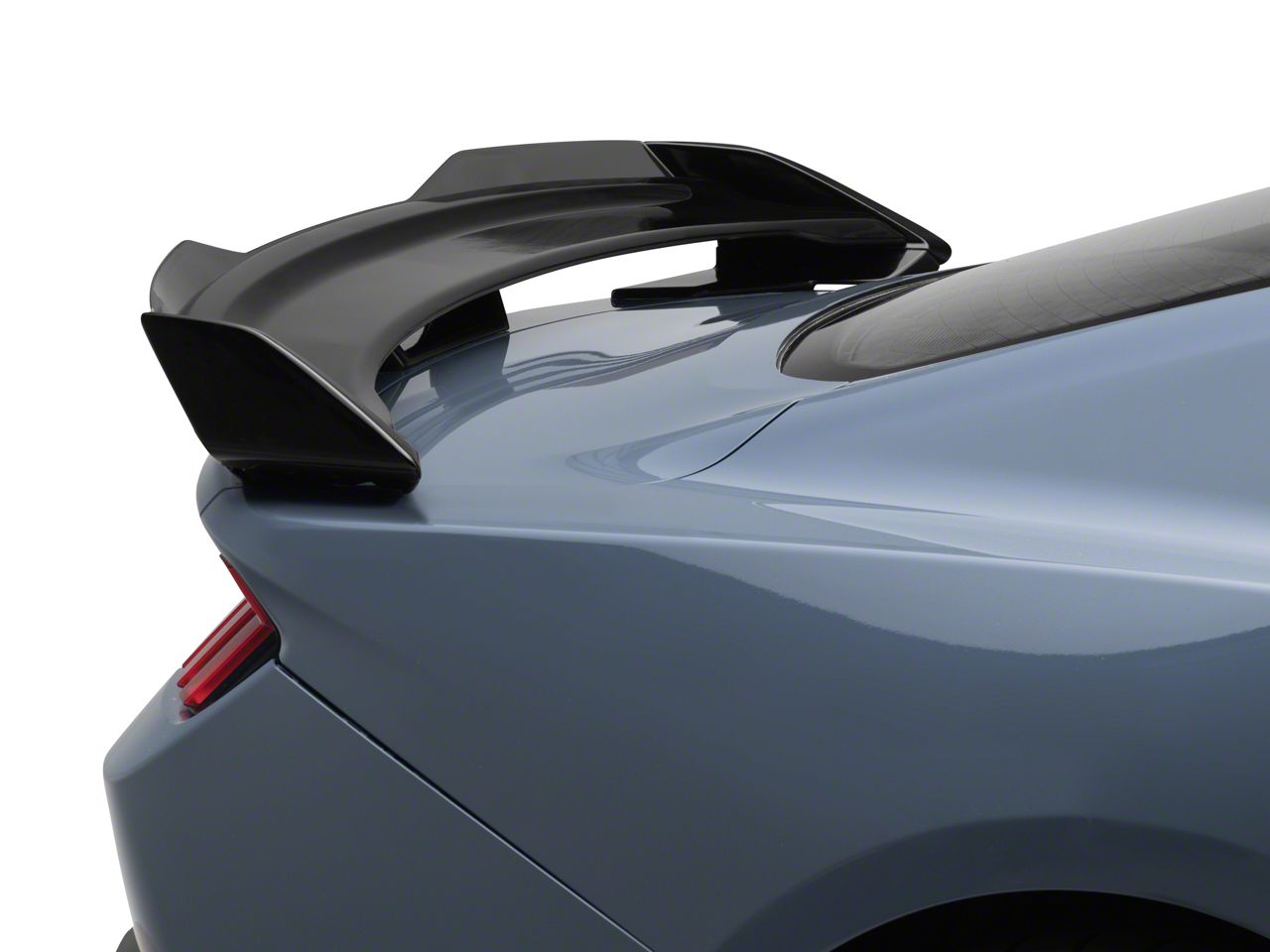 SuperAutoUSA Mustang Rear Wing Spoiler with Gurney Flap; Gloss Black ...