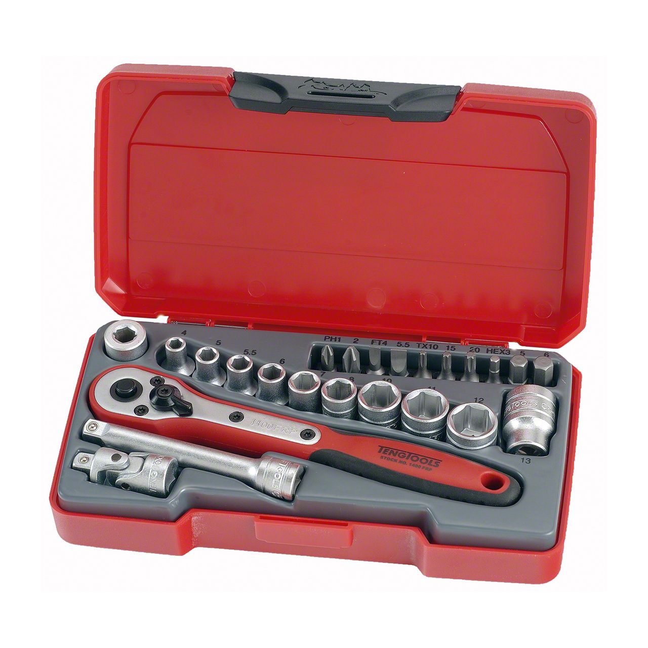 Teng Tools Universal AM 1/4-Inch Drive Metric 6-Point Regular/Shallow ...