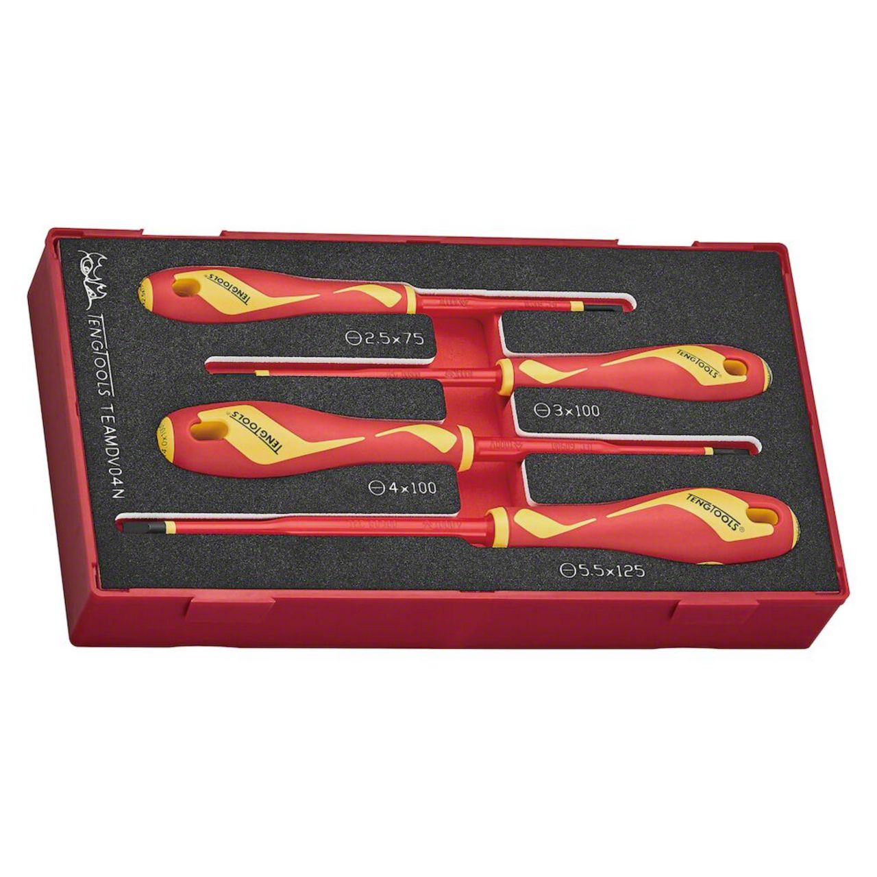 Teng Tools Universal AM 1000 Volt Insulated Flat Screwdriver Set; 4 ...
