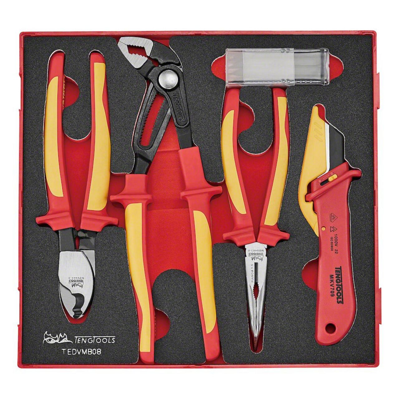 Teng Tools Universal AM 1000 Volt Insulated Plier and Knife Set; 8 ...