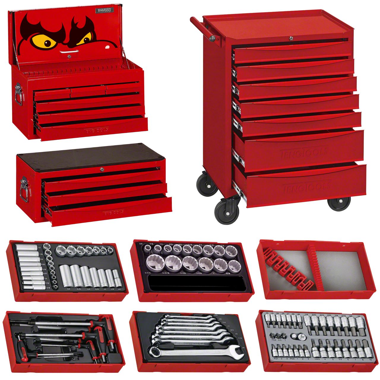 Teng Tools Universal AM 16-Drawer SAE Series Tool Kit; 140-Piece ...