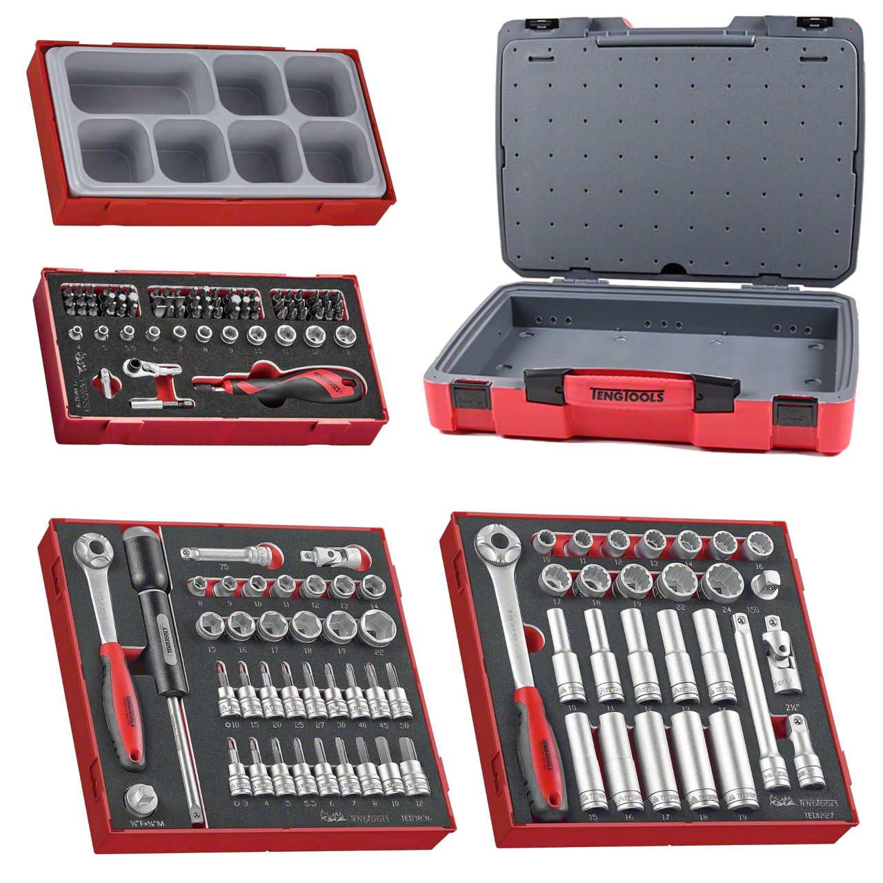 Teng Tools Universal AM 3/8 and 1/2-Inch Drive Socket and Bit Foam Kit ...