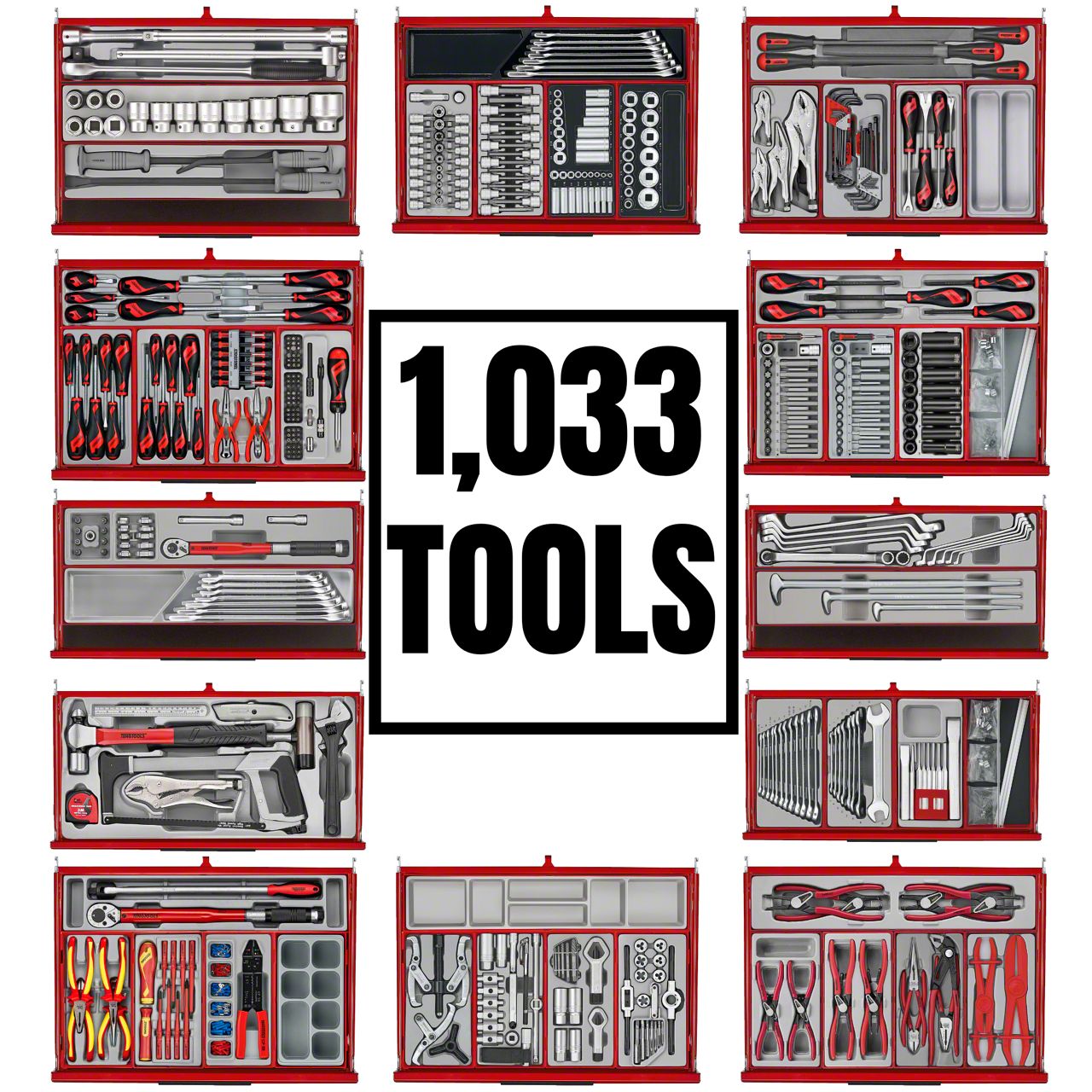 Teng Tools Universal AM Mega Master Tool Kit Bundle; 1033-Piece ...