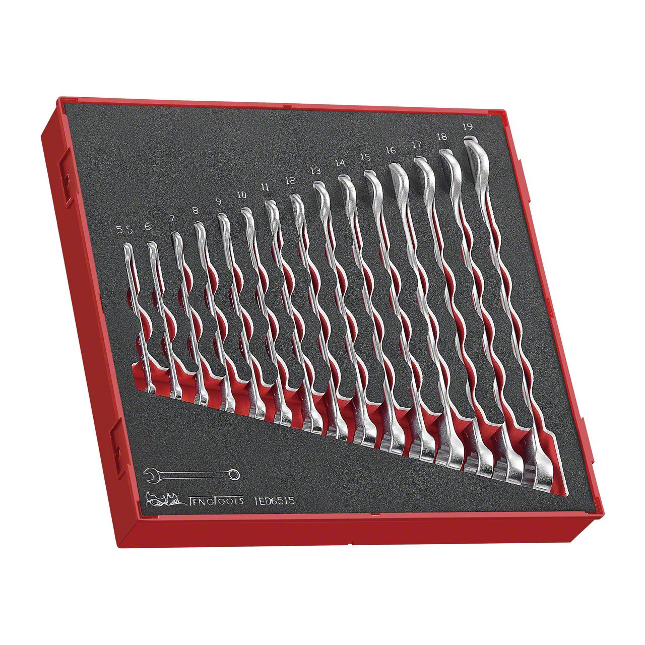 Teng Tools Universal AM Metric Combination Wrench Foam Set; 5.5 to 19mm ...