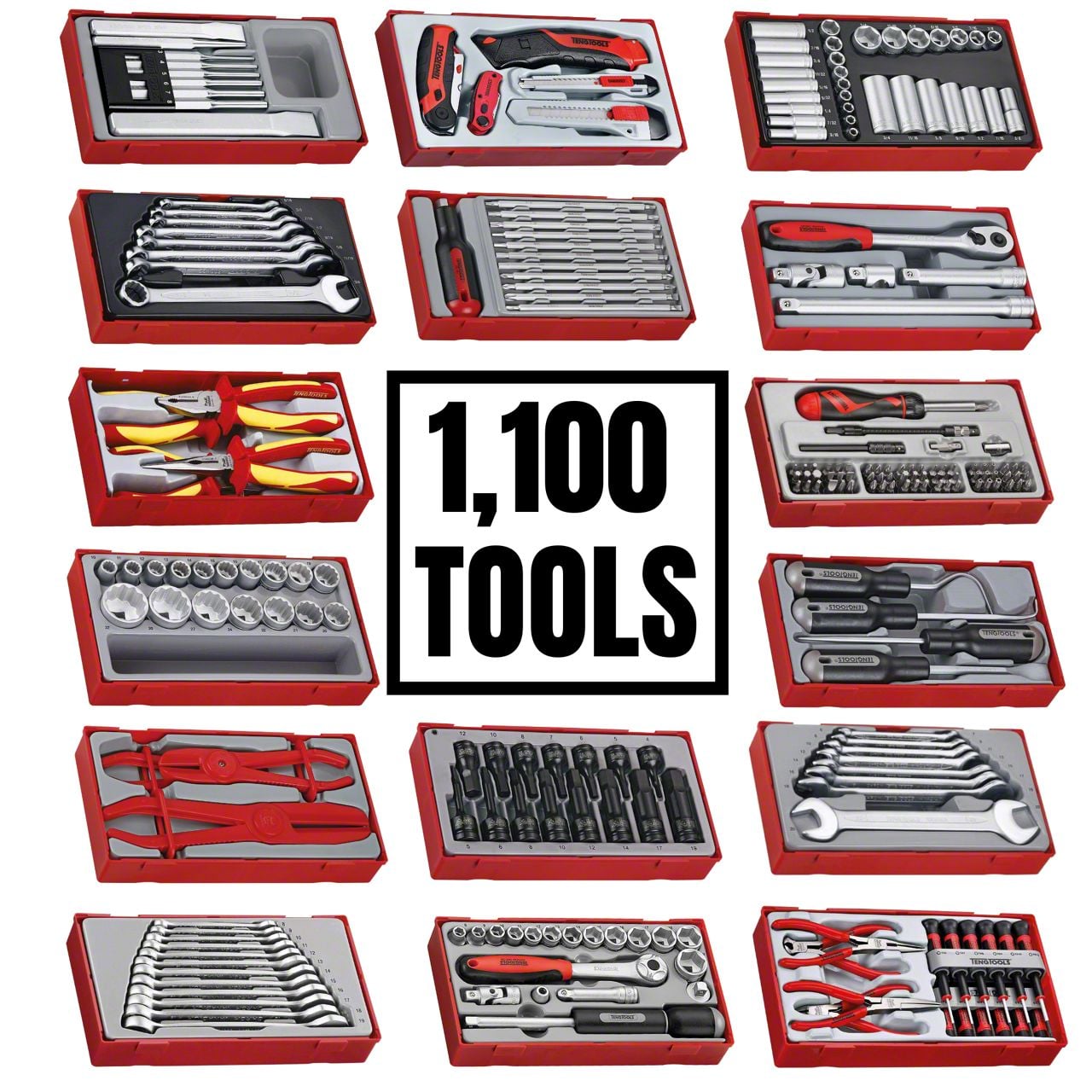 Teng Tools Universal AM Monster Mixed Hand Tool Bundle; 1100-Piece ...