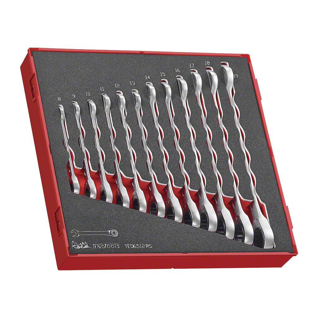 Teng Tools Universal AM Ratcheting Combination Wrench Set in Foam Tray ...
