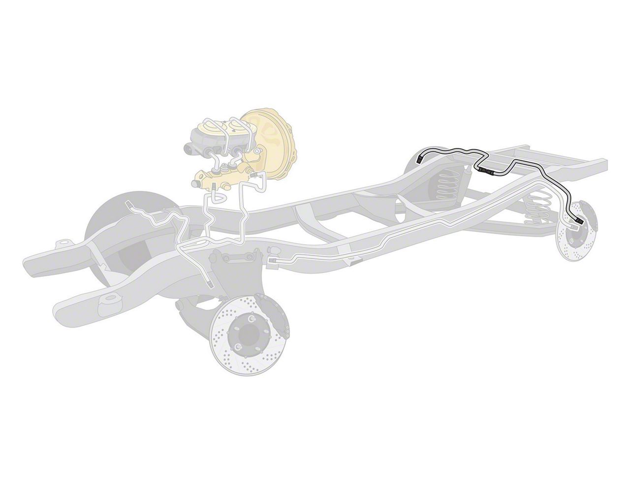 The Right Stuff Detailing Mustang Pre-Bent Rear Axle Brake Lines; OE ...