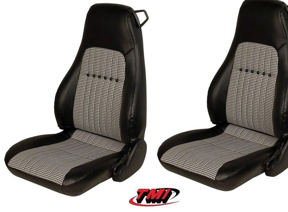 TMI Camaro Deluxe Front and Rear Seat Upholstery Kit; Black with Black ...