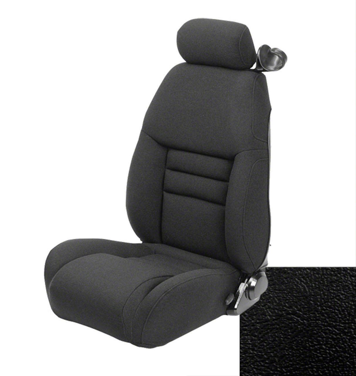 Mustang OEM Style Front Seat Upholstery Kit; Black Vinyl (94-96 Mustang ...