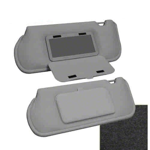Mustang Sun Visors with Mirrors; Black Cloth (90-93 Mustang Coupe ...