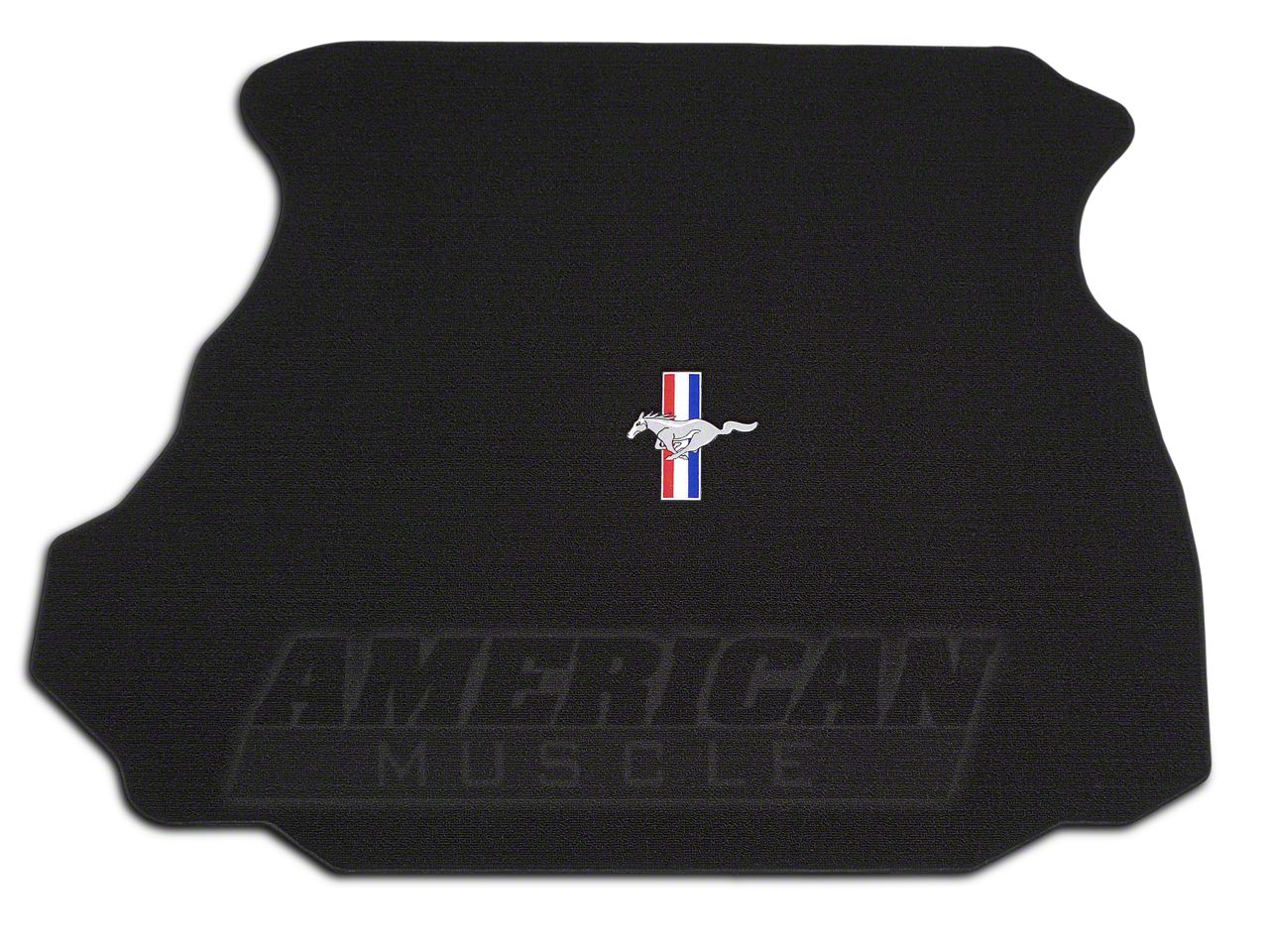 Lloyd Mustang Trunk Mat with Tri-Bar Pony Logo; Black 93146 (94-98 ...