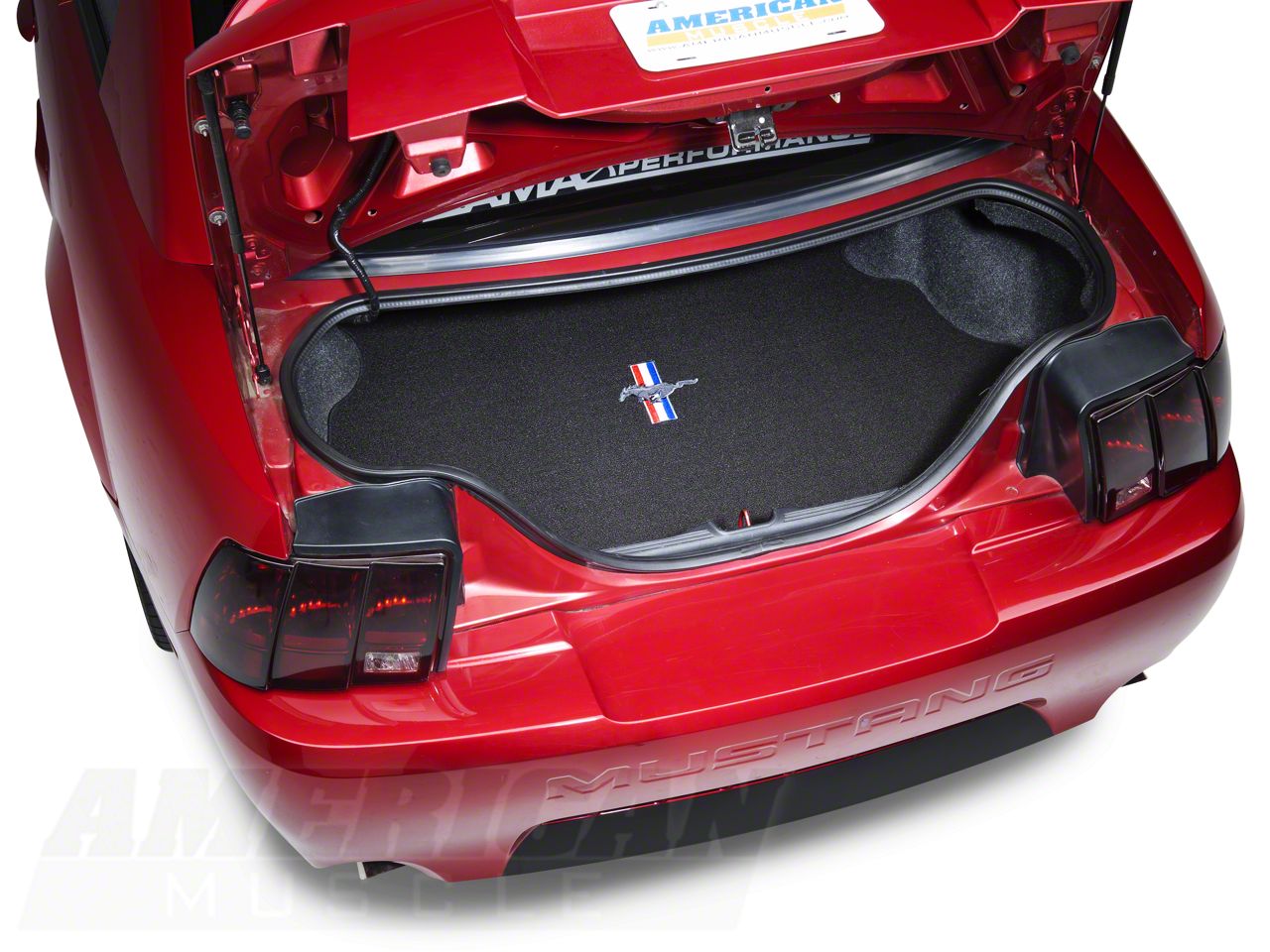 Lloyd Mustang Trunk Mat with Tri-Bar Pony Logo; Black 93148 (99-04 ...