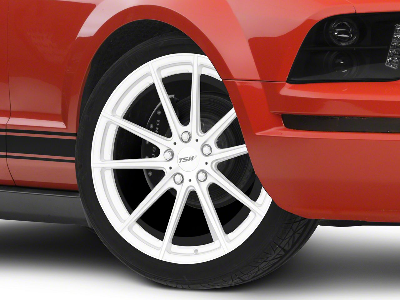 TSW Mustang Bathurst Silver Wheel; 20x9.5; 35mm Offset 2095BAT355114S76 ...