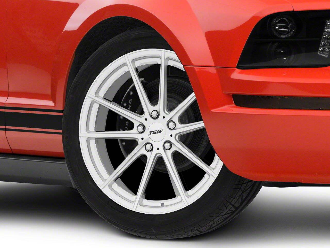 TSW Mustang Bathurst Silver Wheel; 19x8; 35mm Offset 1980BAT355114S76 ...