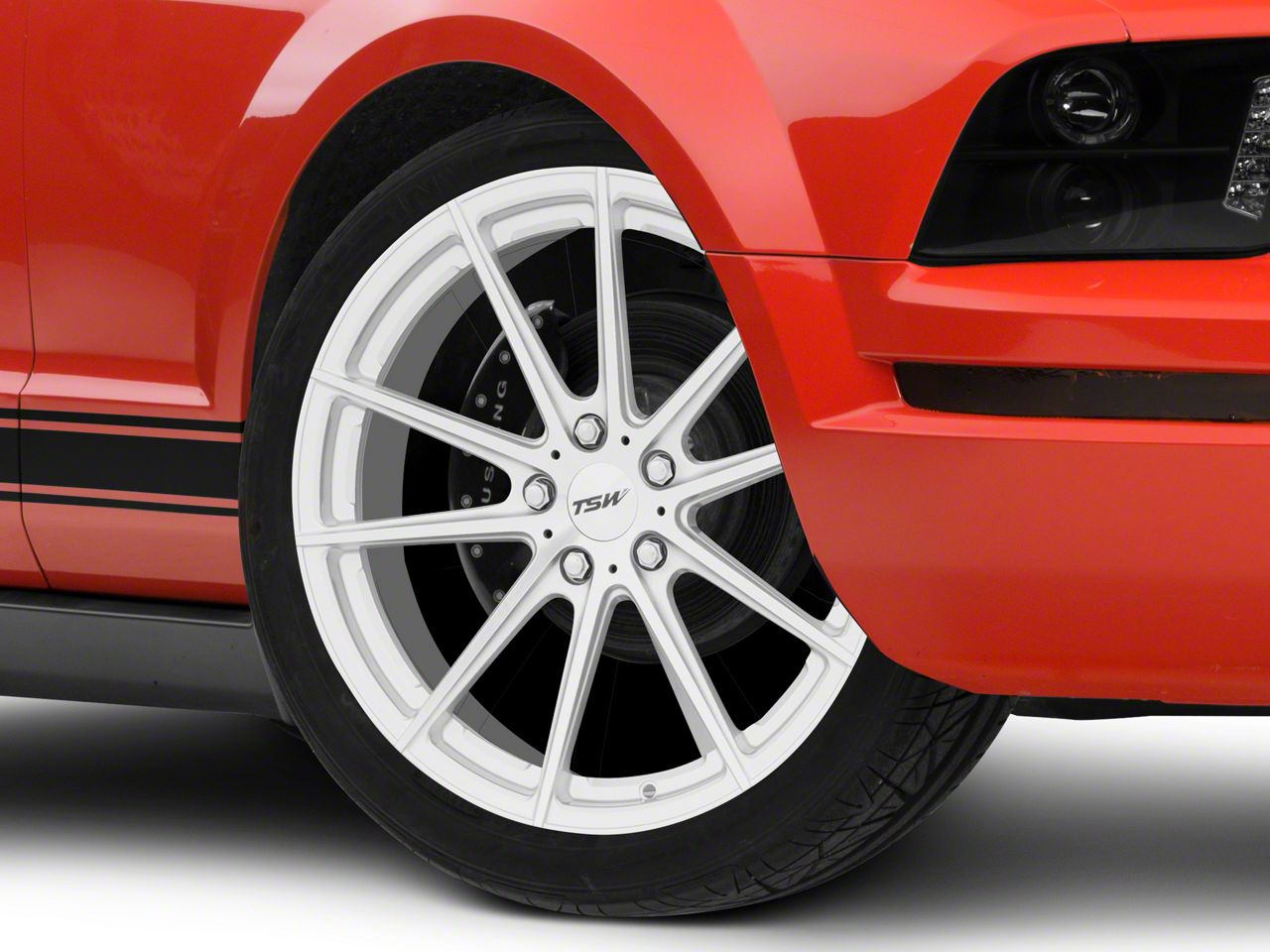 TSW Mustang Bathurst Silver Wheel; 20x8.5; 40mm Offset 2085BAT405114S76 ...