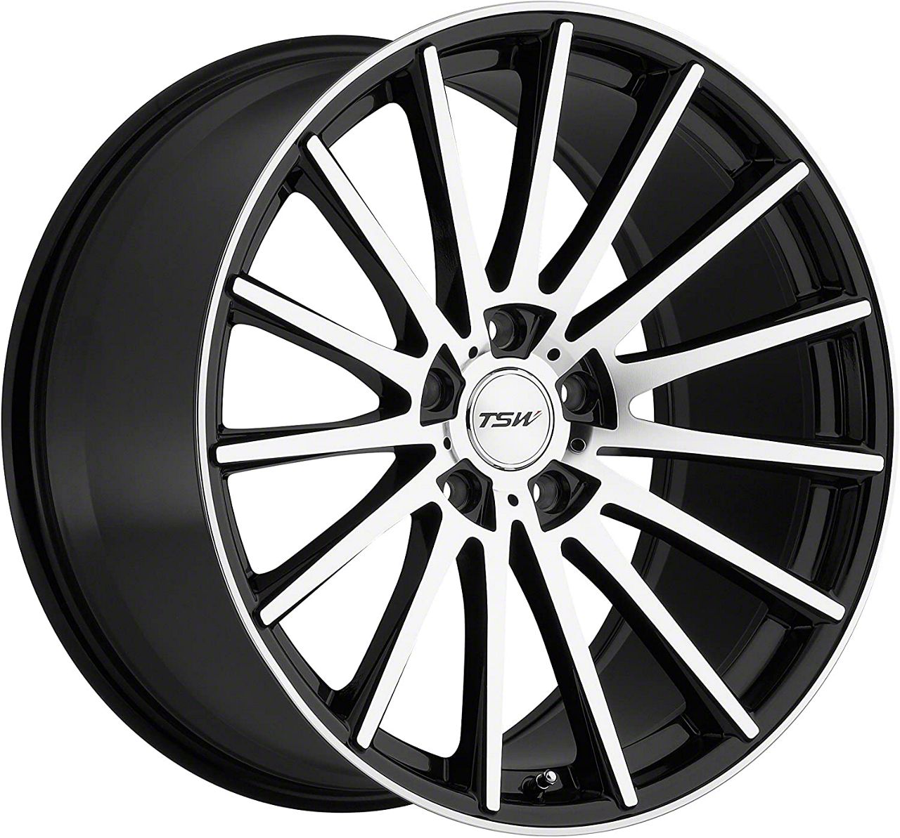 TSW Mach-E Chicane Gloss Black with Mirror Face Wheel; 18x8.5; 43mm ...