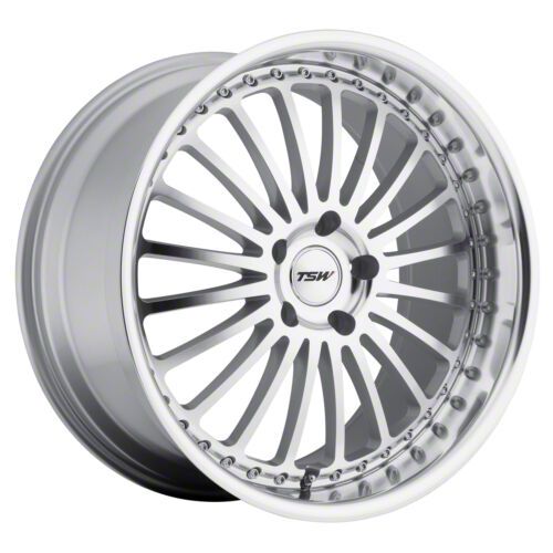 TSW Mach-E Silverstone Silver with Mirror Cut Face and Lip Wheel; 19x8 ...