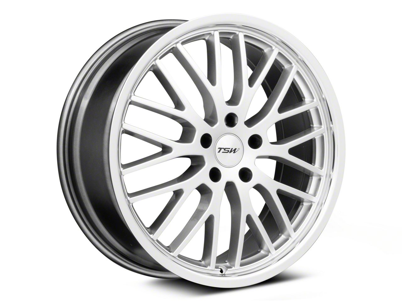 TSW Mustang Snetterton Hyper Silver with Mirror Cut Lip Wheel; 19x8 ...