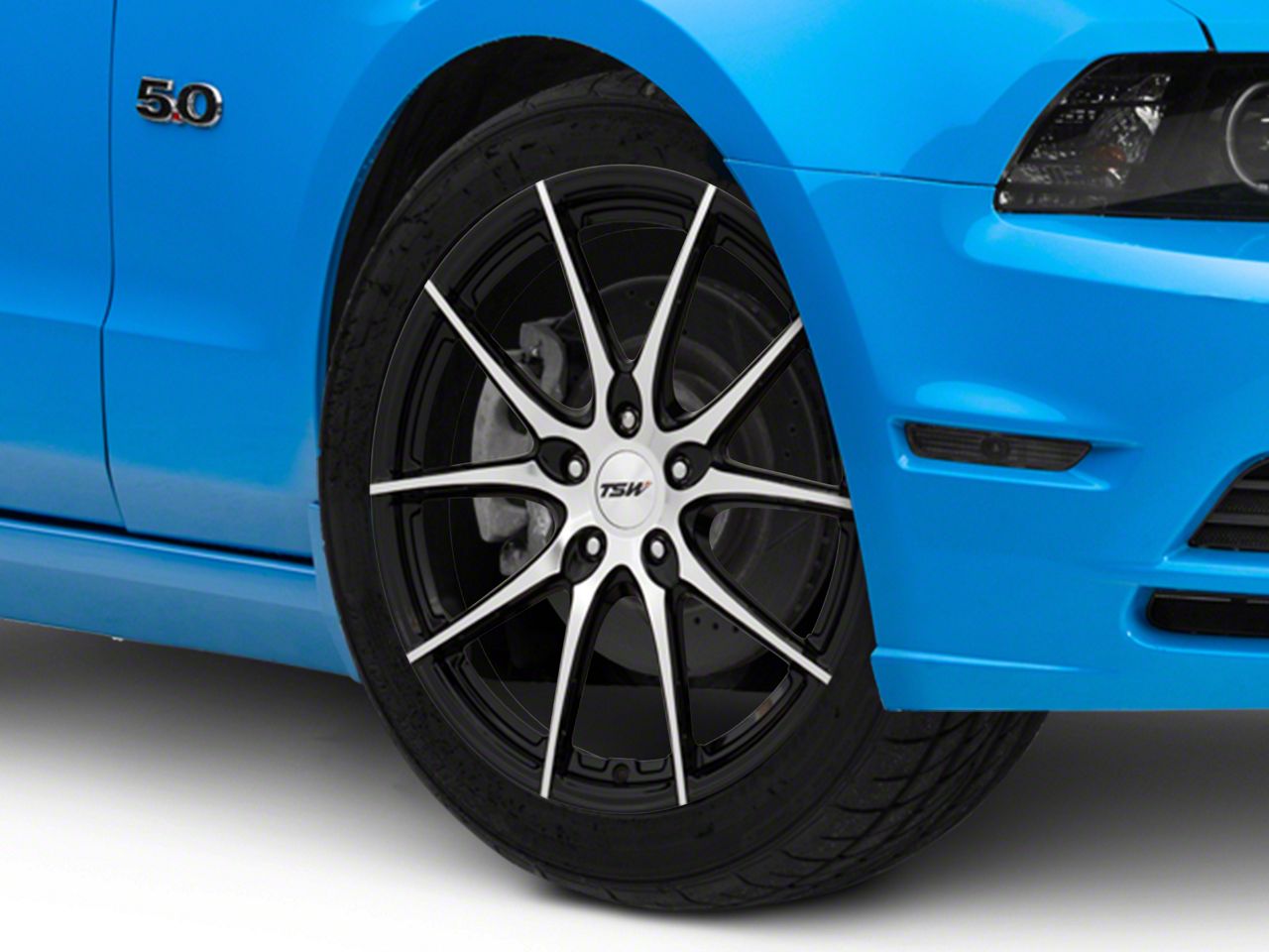 TSW Mustang Spring Gloss Black with Mirror Cut Face Wheel; 19x8.5; 40mm ...