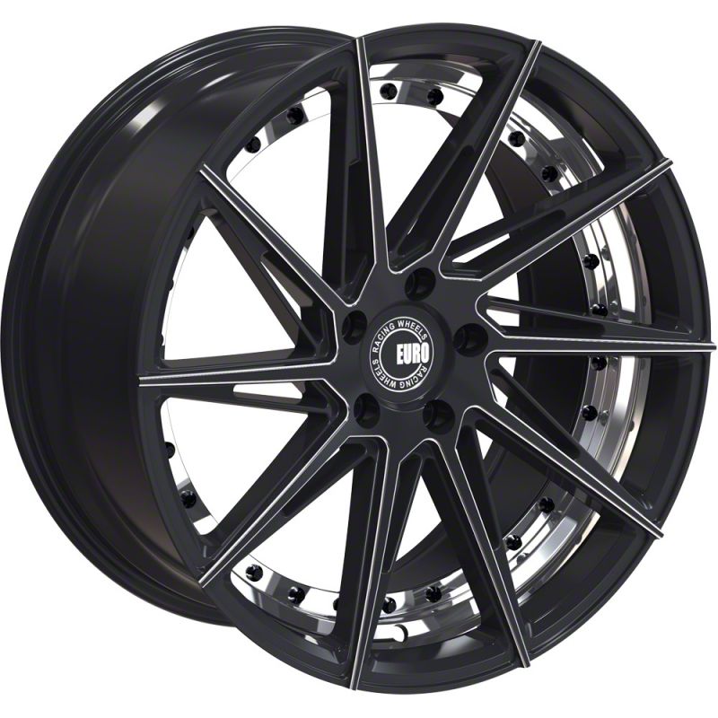 TW Racing Mustang E2 Forged Gloss Black with Milled Spokes Wheel; Rear ...
