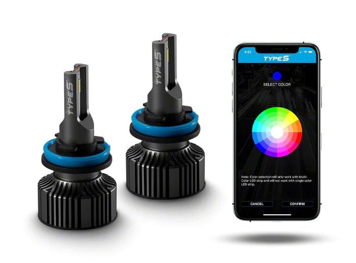TYPE S Mustang Smart UltraBright LED Light Bulbs; H8/H9/H11/H16 ...