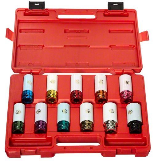 Universal AM 1/2-Inch Wheel Nut Protector Socket Set; 11-Piece - Free ...