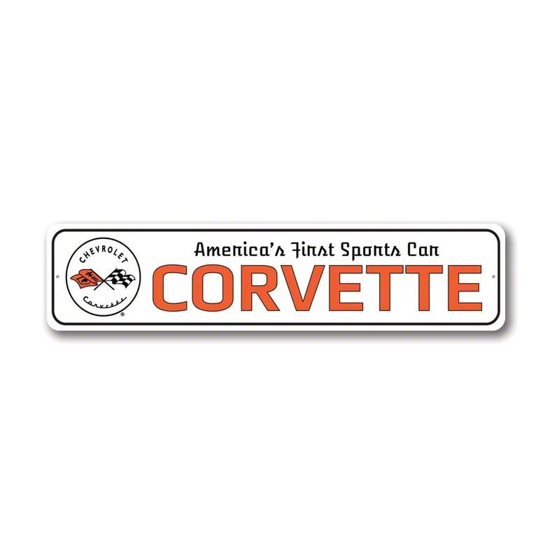 Universal AM Americas First Sports Car Corvette Sign; 4x18-Inch - Free ...