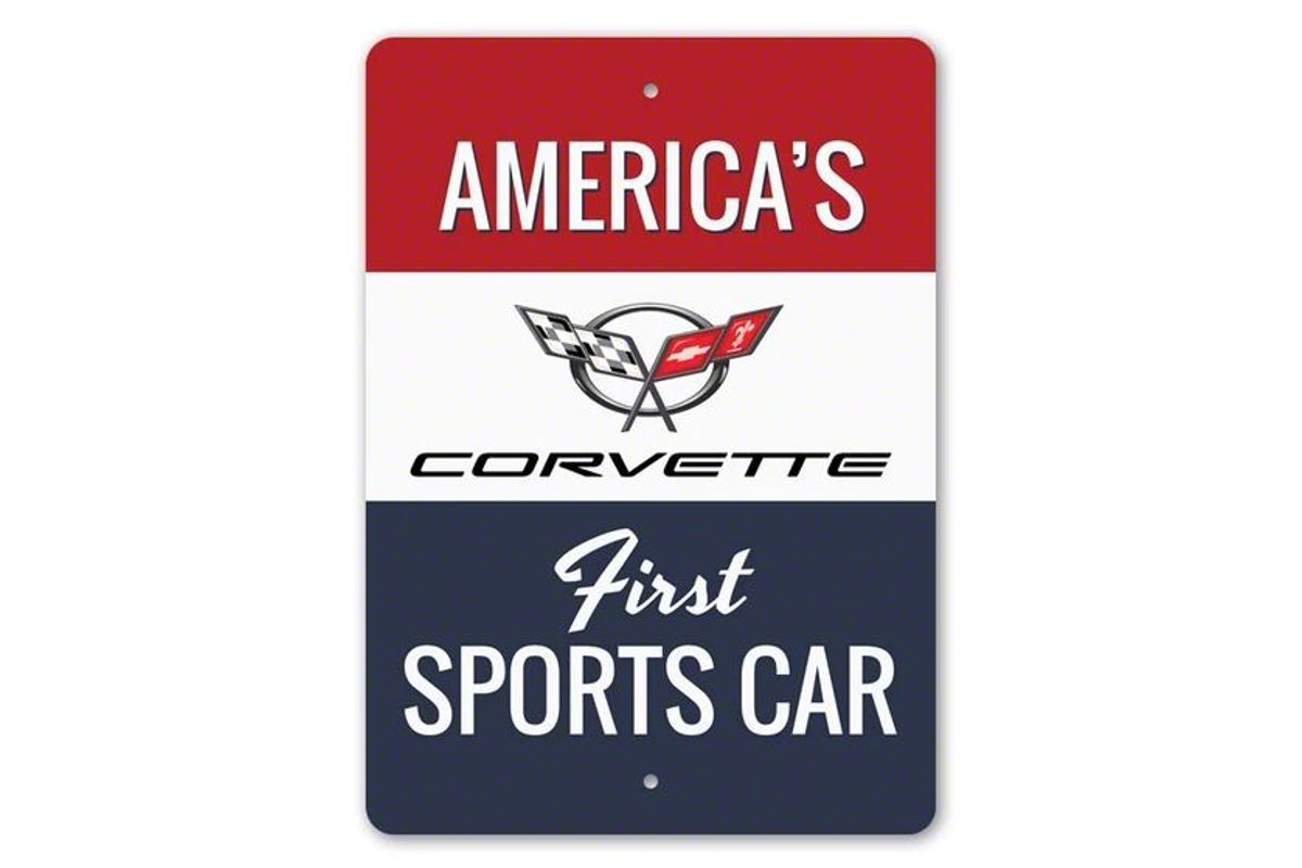Universal AM Americas First Sports Car Sign; 12x18-Inch - Free Shipping