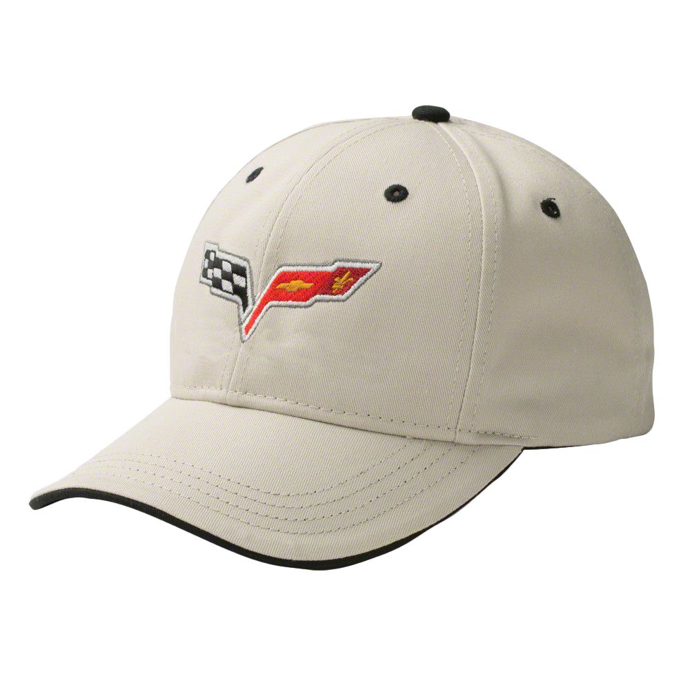 Universal AM C6 Heritage Cross Flags Hat; Stone/Black - Free Shipping