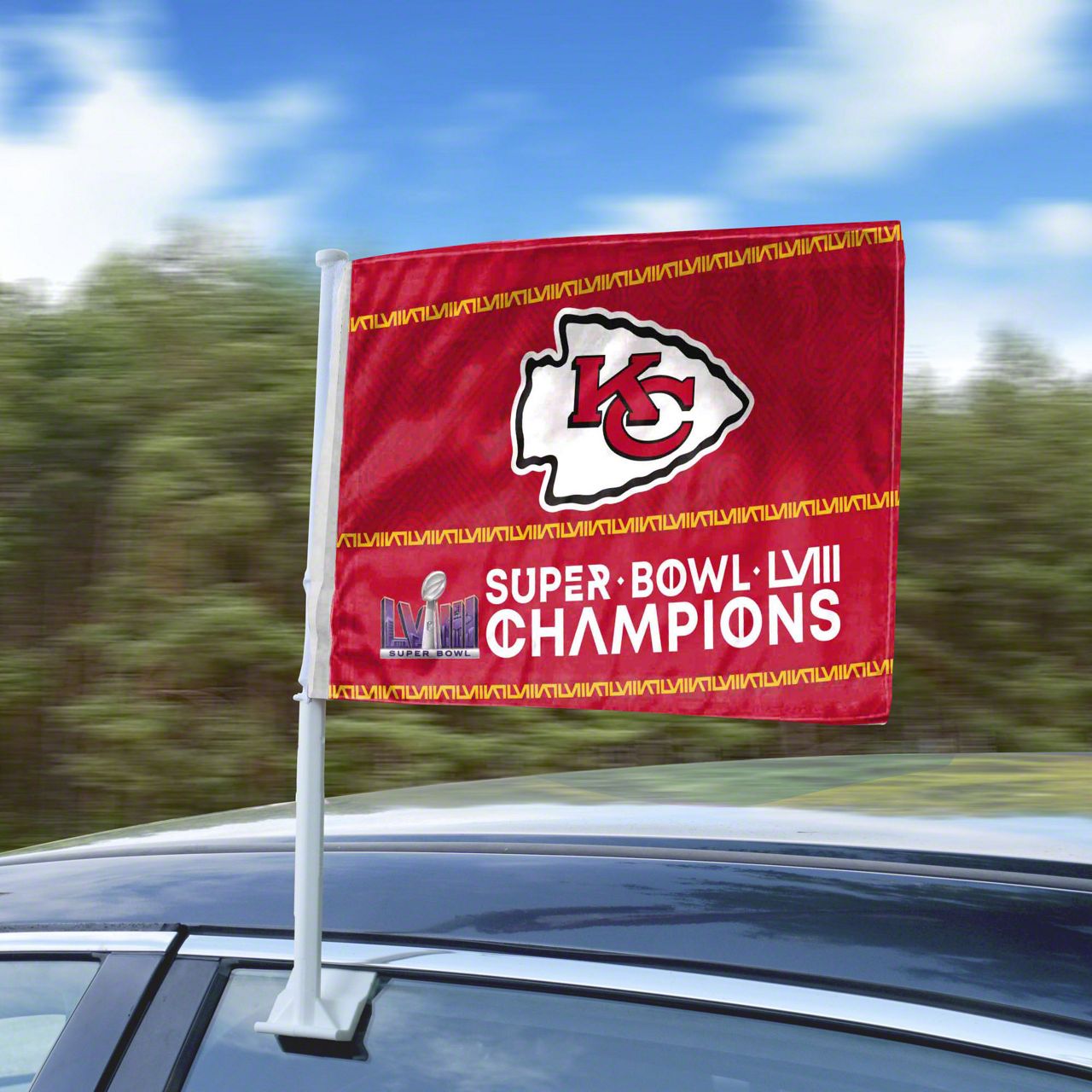 Universal AM Car Flag with Kansas City Chiefs Super Bowl LVIII ...