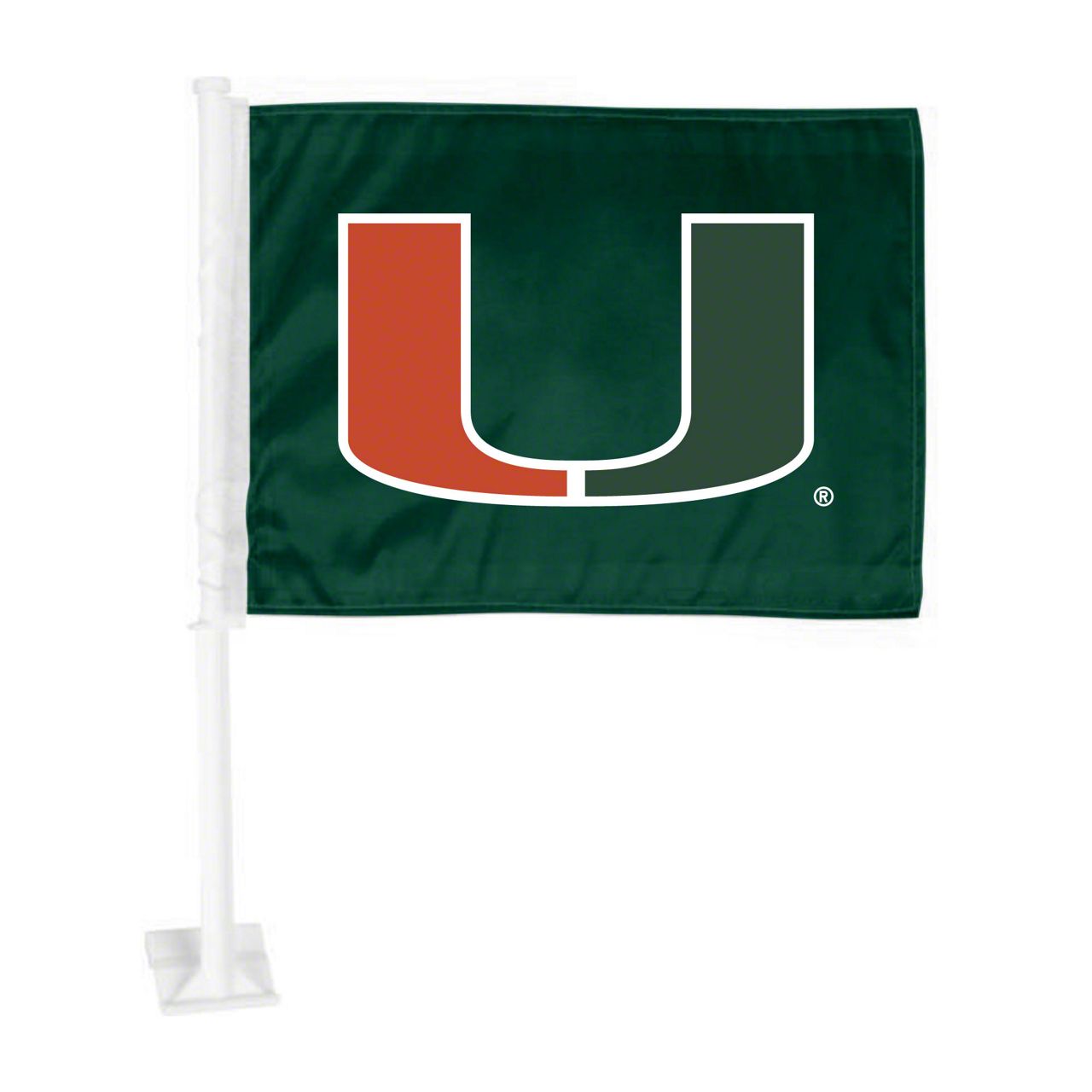 Universal AM Car Flag with University of Miami Logo; Green (Universal ...