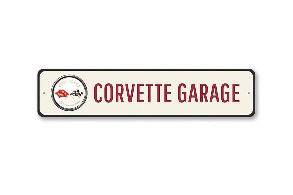 Universal AM Chevrolet Corvette Garage Sign; 9x36-Inch - Free Shipping