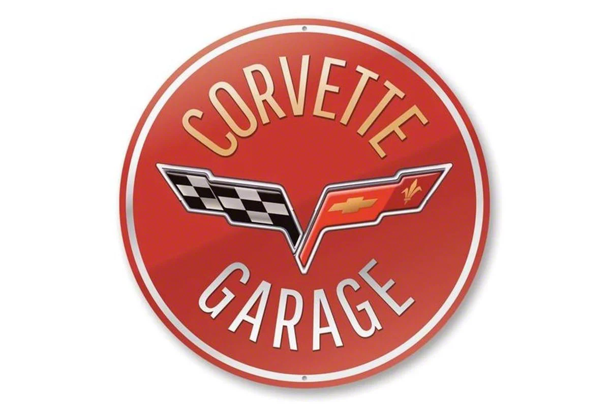 Universal AM Corvette Garage Sign; 18-Inch - Free Shipping