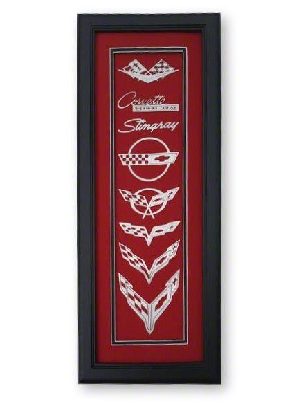 Universal AM Crossed Flags Emblem Shadow Box; Red - Free Shipping