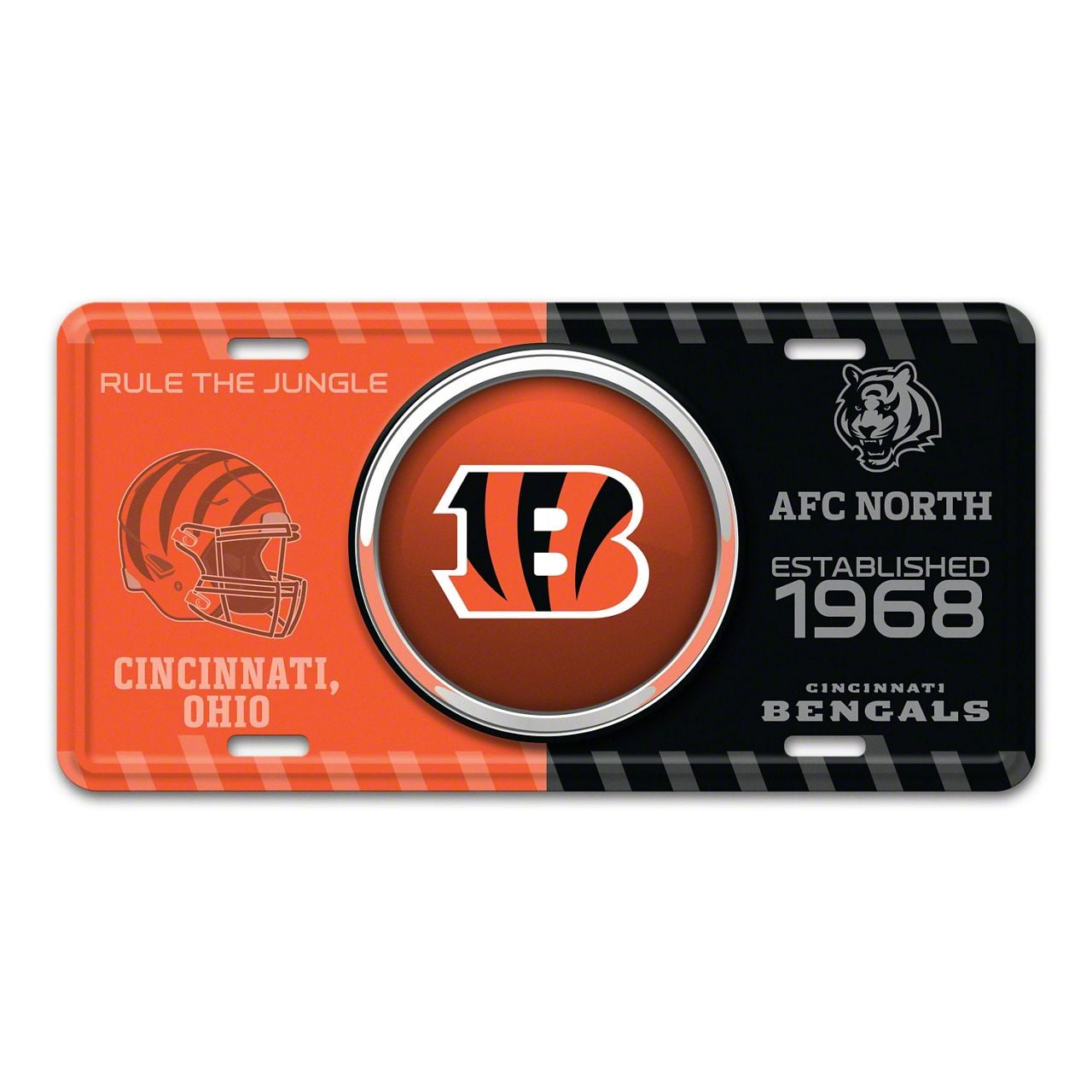 Universal AM Embossed Metal License Plate with Cincinnati Bengals Logo ...