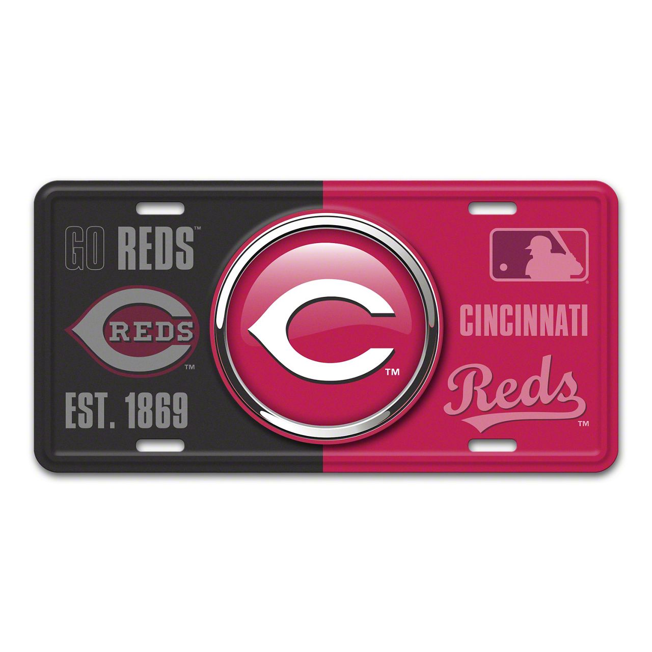 Universal AM Embossed Metal License Plate with Cincinnati Reds Logo ...