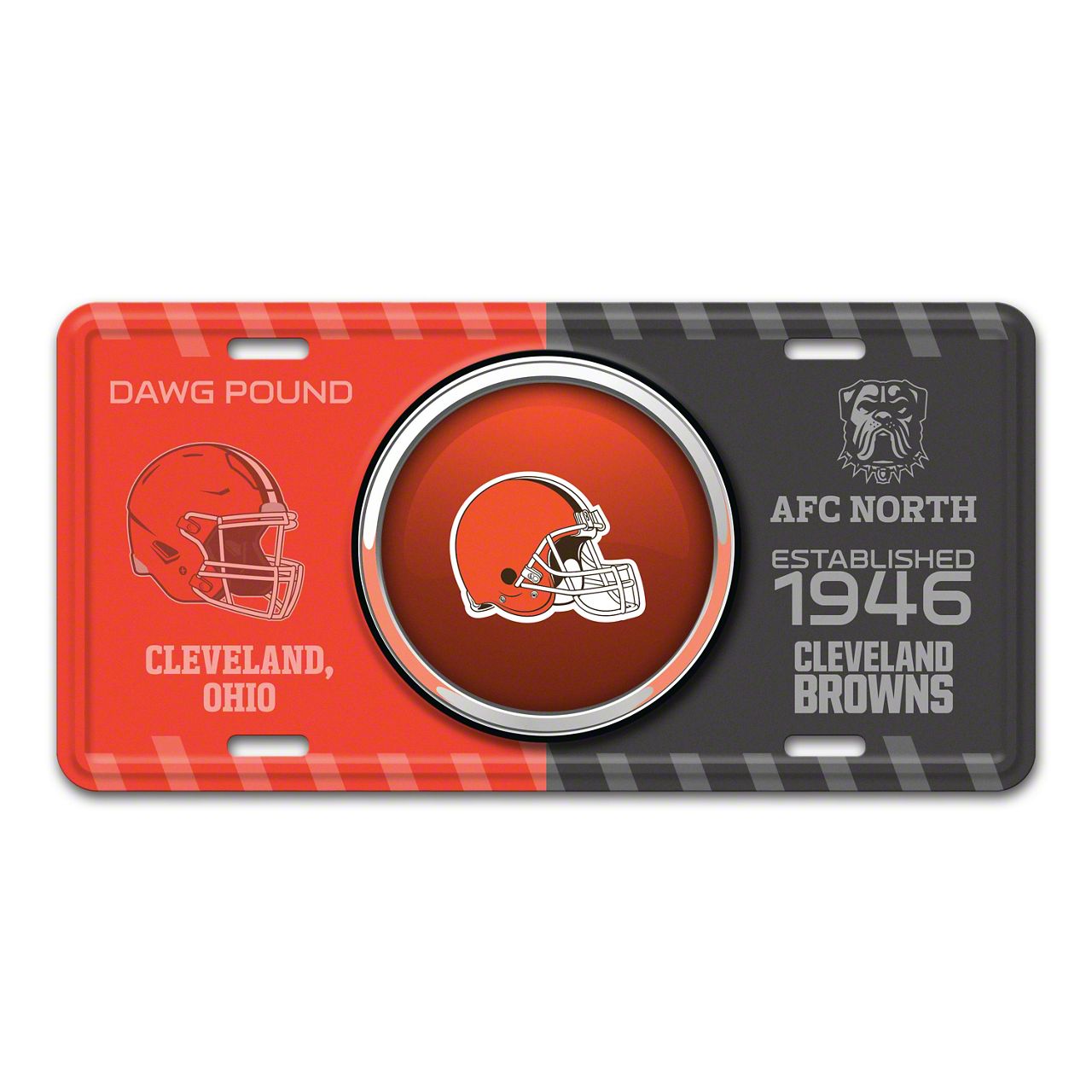 Universal AM Embossed Metal License Plate with Cleveland Browns Logo ...