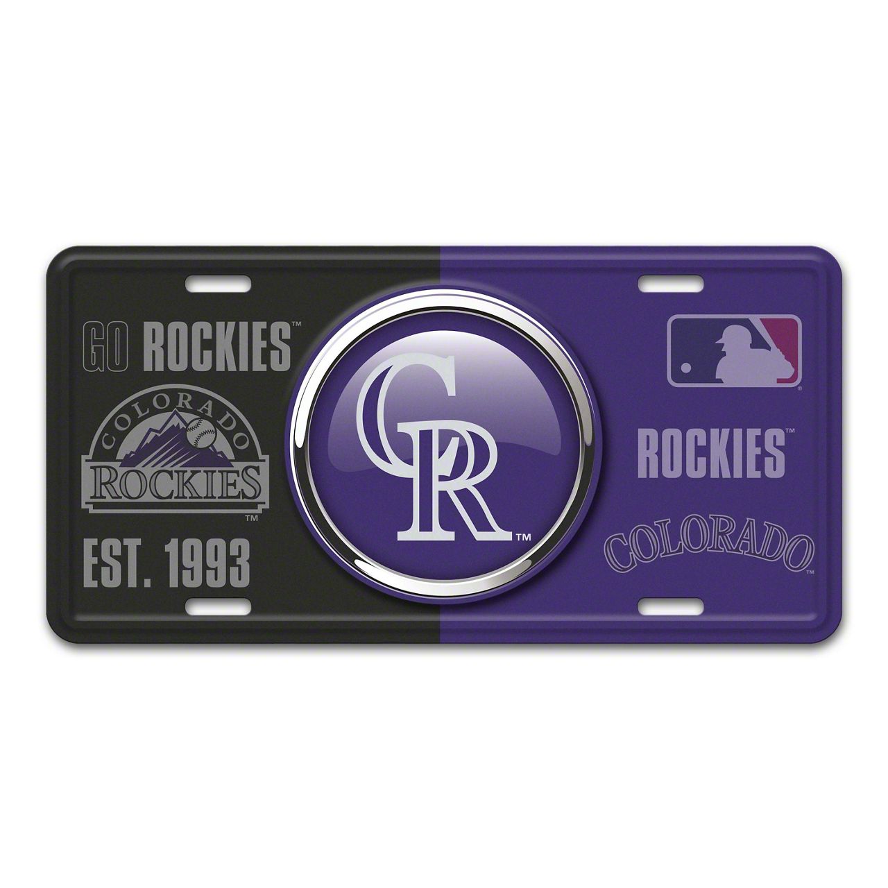Universal AM Embossed Metal License Plate with Colorado Rockies Logo ...
