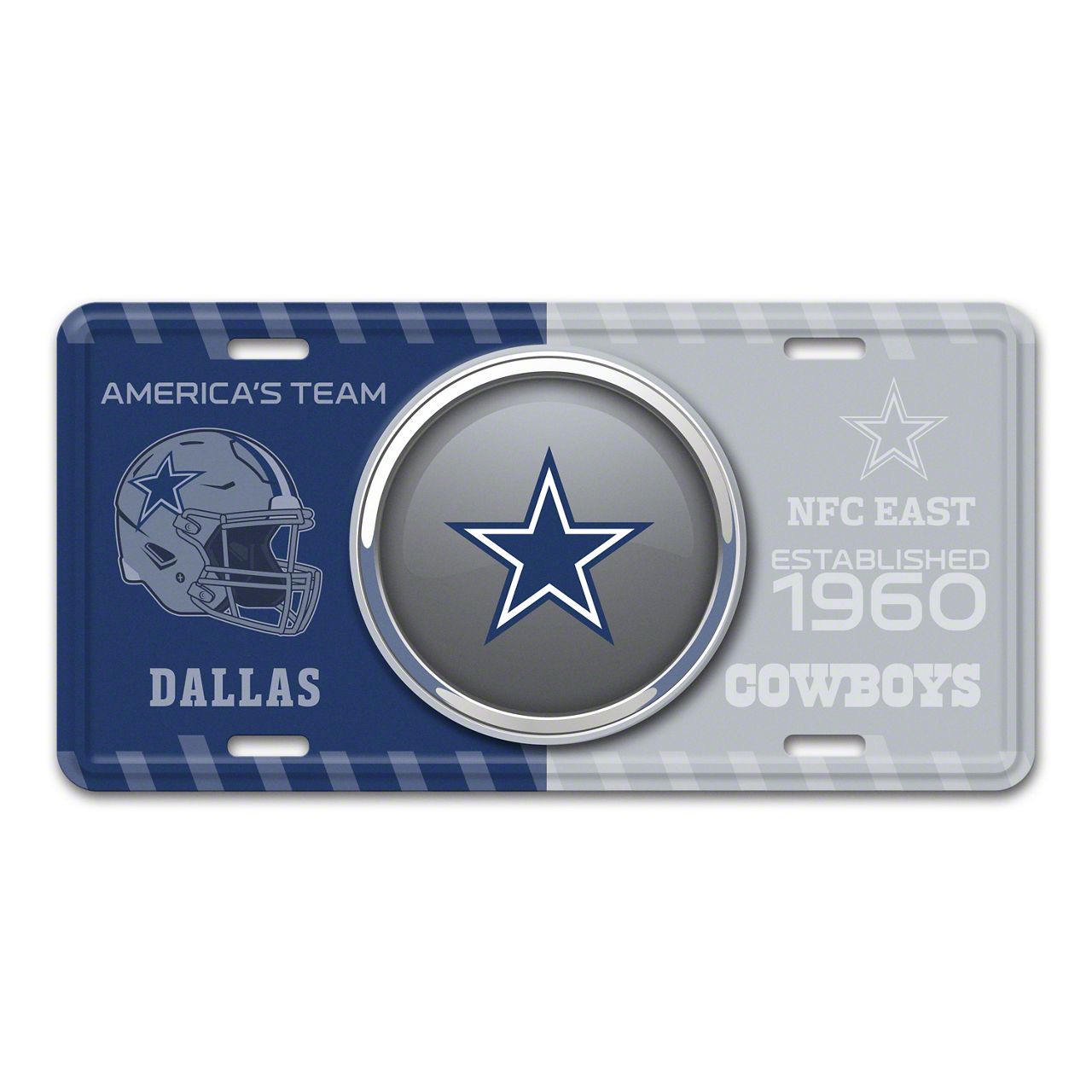 Universal AM Embossed Metal License Plate with Dallas Cowboys Logo ...
