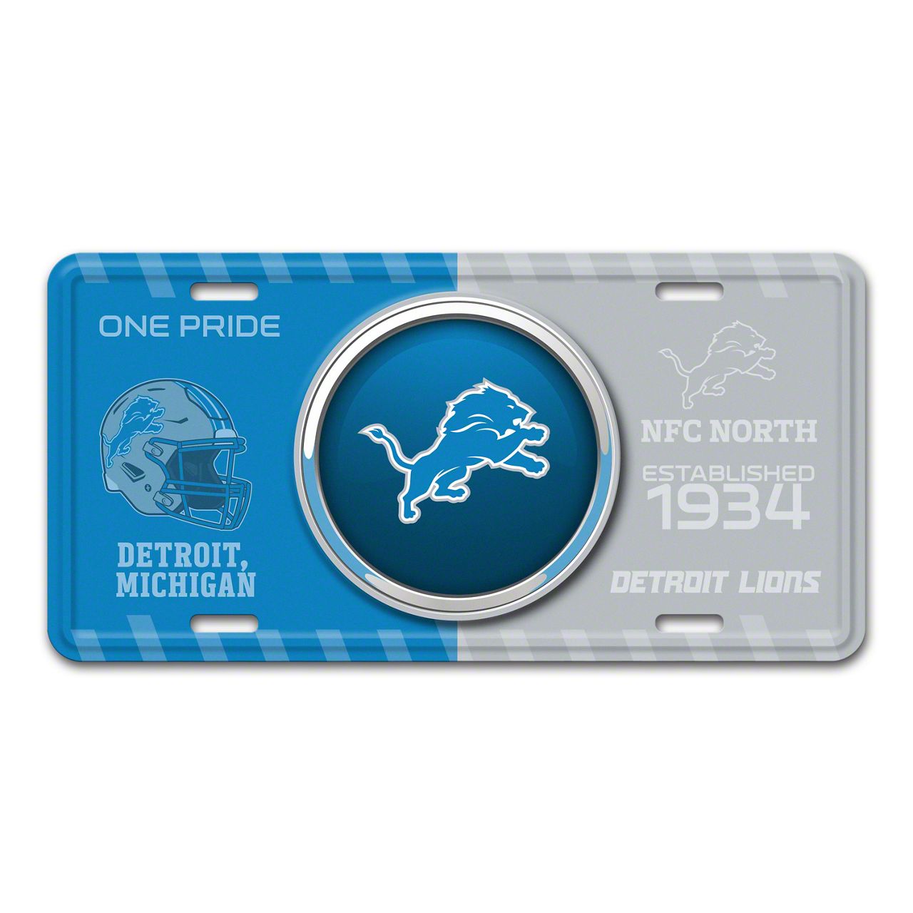 Universal AM Embossed Metal License Plate with Detroit Lions Logo ...
