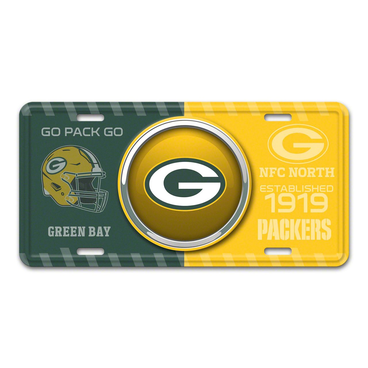 Universal AM Embossed Metal License Plate with Green Bay Packers Logo ...