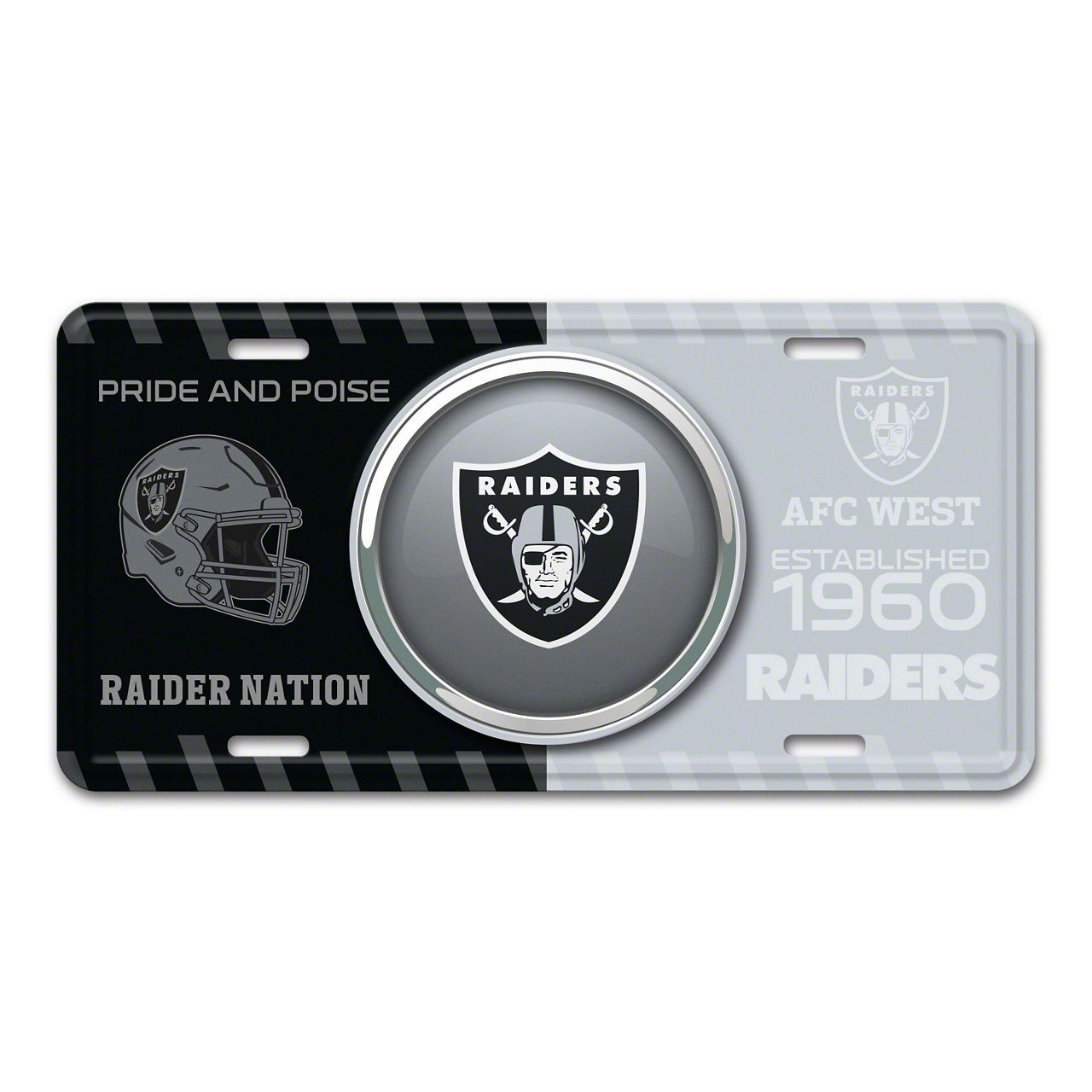 Universal AM Embossed Metal License Plate with Las Vegas Raiders Logo ...