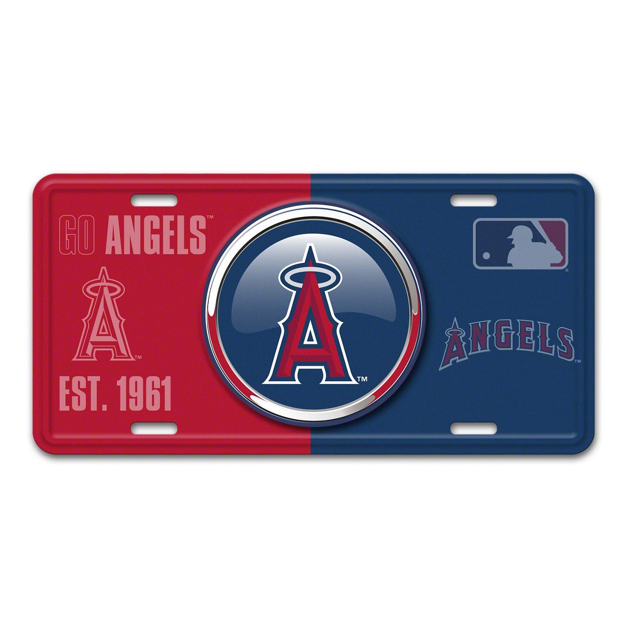Universal AM Embossed Metal License Plate with Los Angeles Angels Logo ...