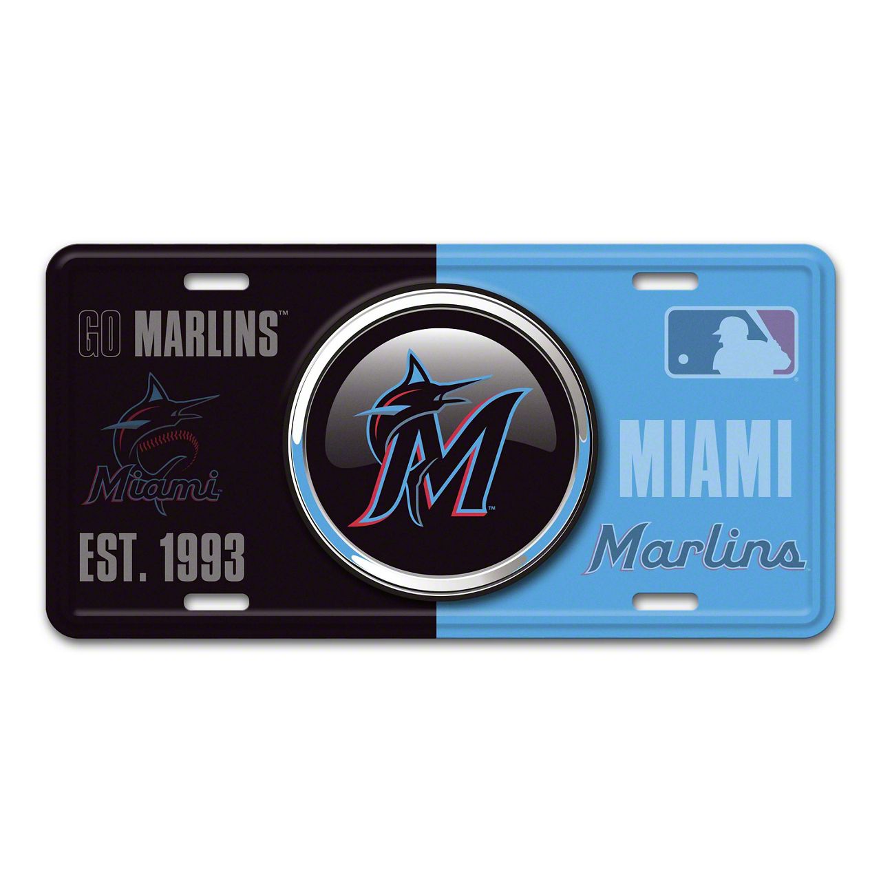Universal AM Embossed Metal License Plate with Miami Marlins Logo ...
