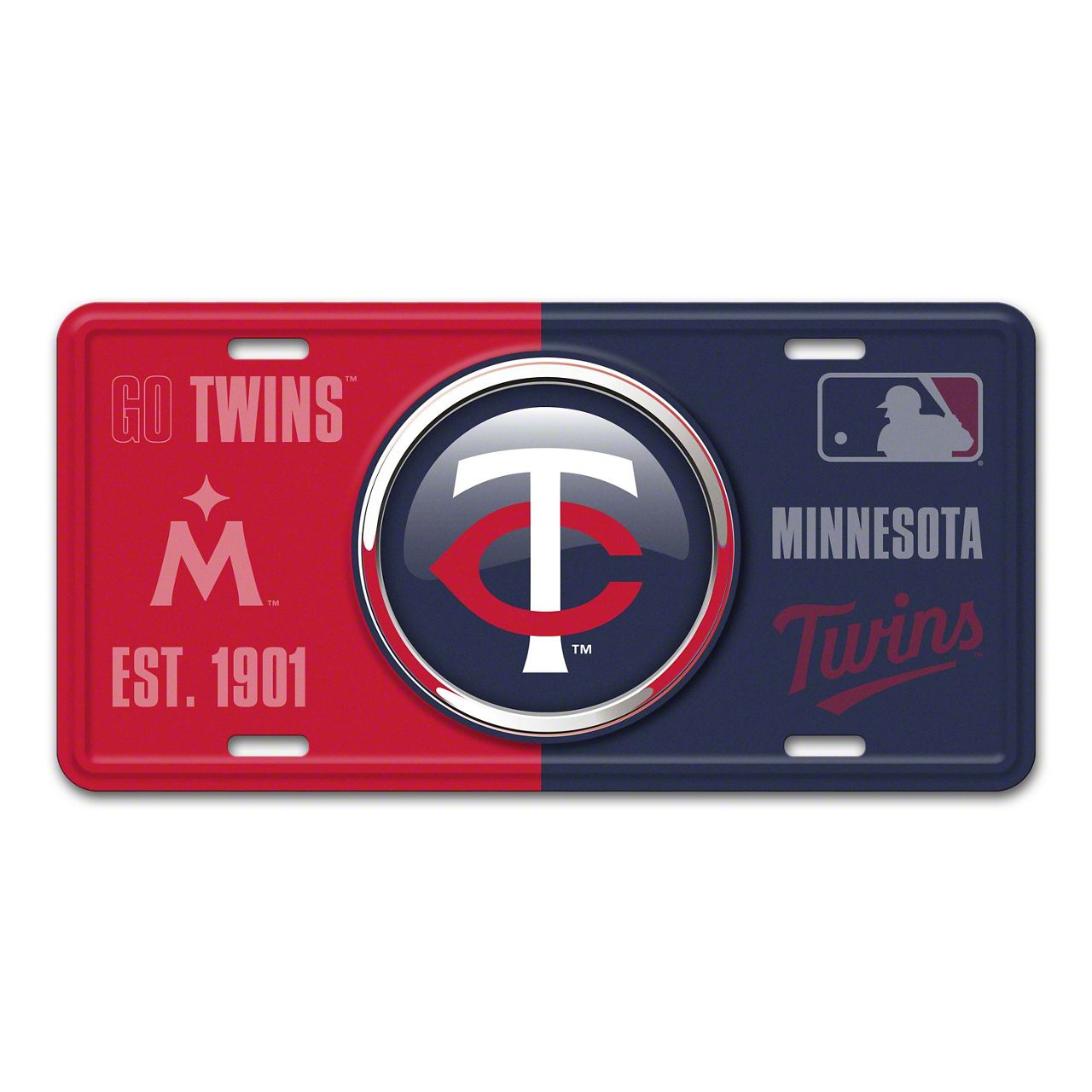 Universal AM Embossed Metal License Plate with Minnesota Twins Logo ...