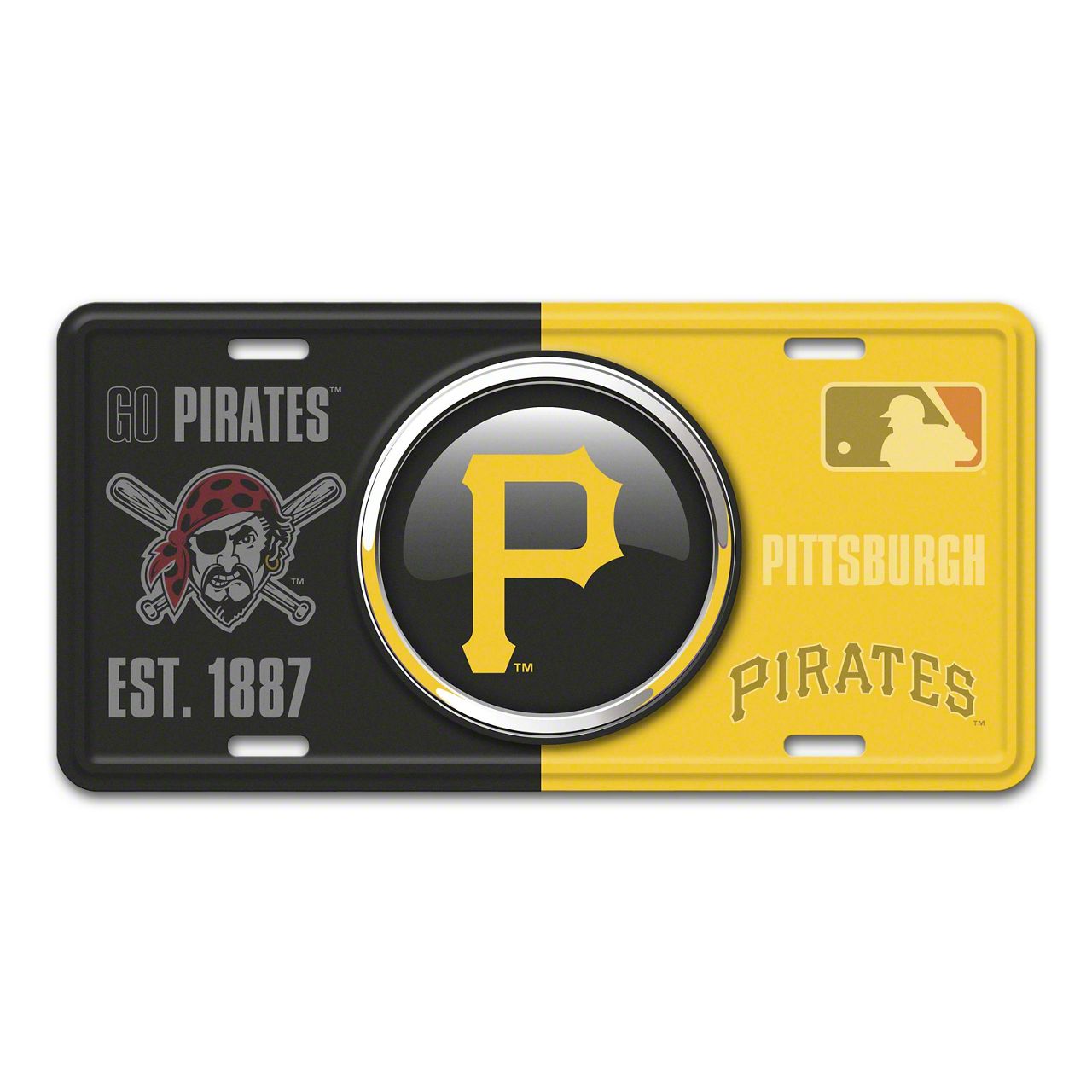 Universal AM Embossed Metal License Plate with Pittsburgh Pirates Logo ...