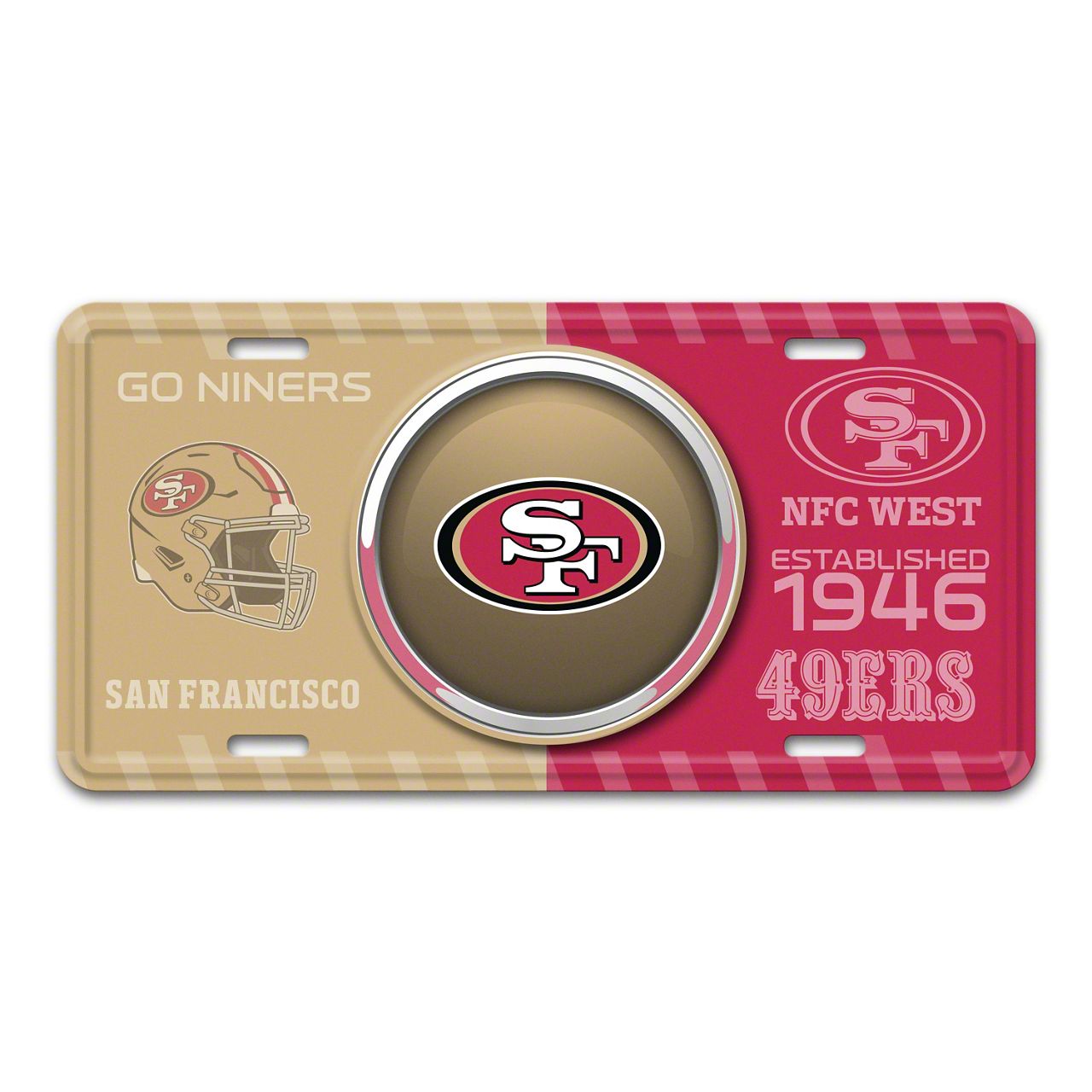 Universal AM Embossed Metal License Plate with San Francisco 49Ers Logo ...
